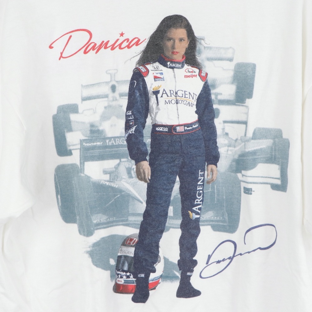 Vintage Danica Patrick Car Racing T Shirt White - Gem